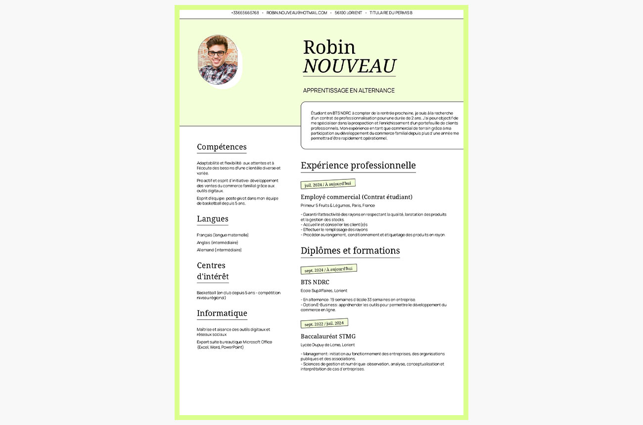 Rédiger un CV pour un contrat en alternance [Exemple à copier]