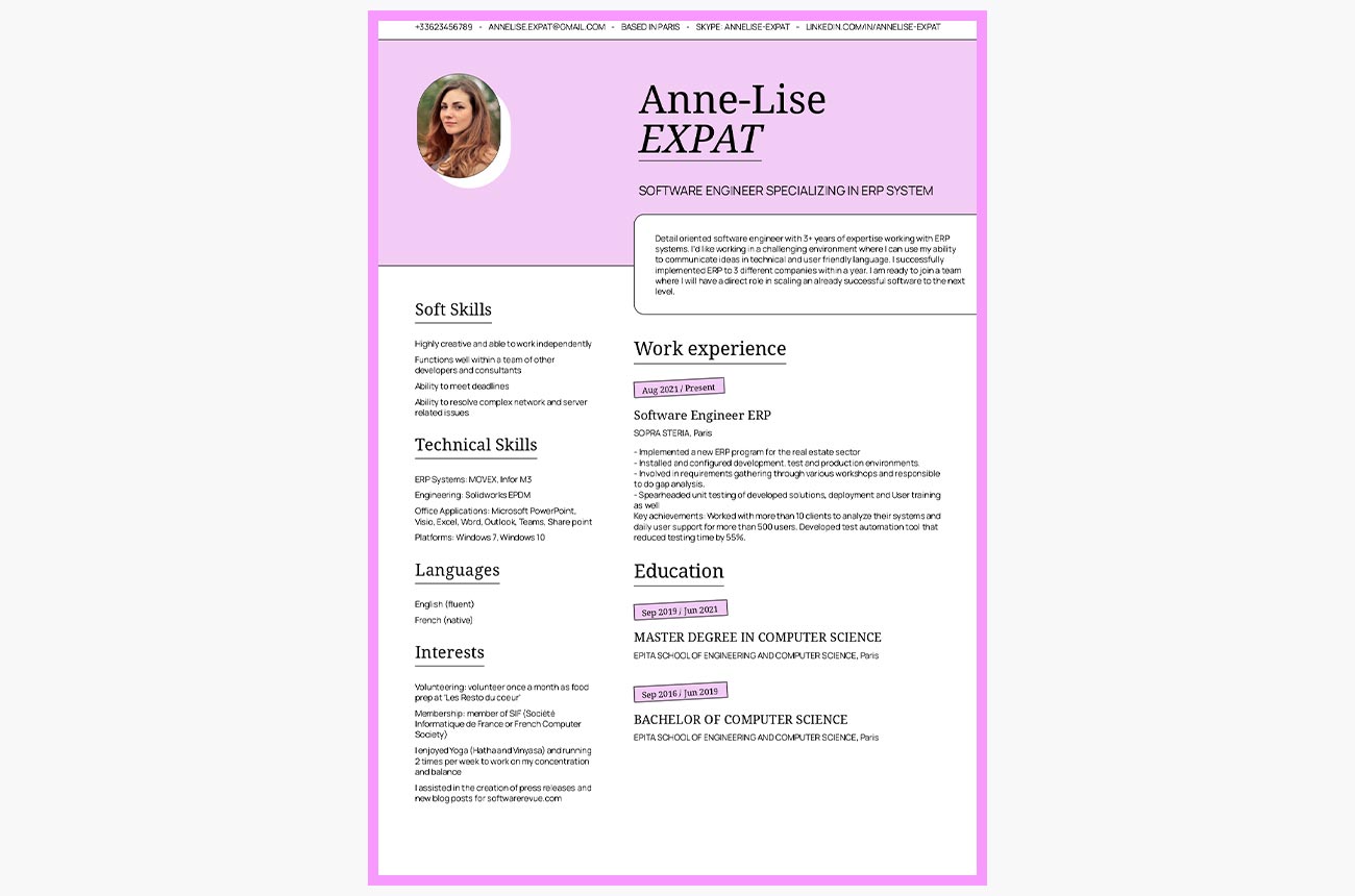 CV Anglais : Quelles sont les particularités ? [+Exemple 2025]