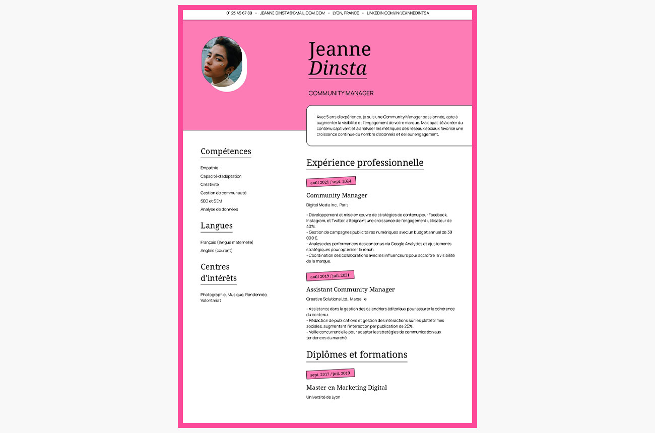 CV community manager : le modèle parfait pour vous démarquer