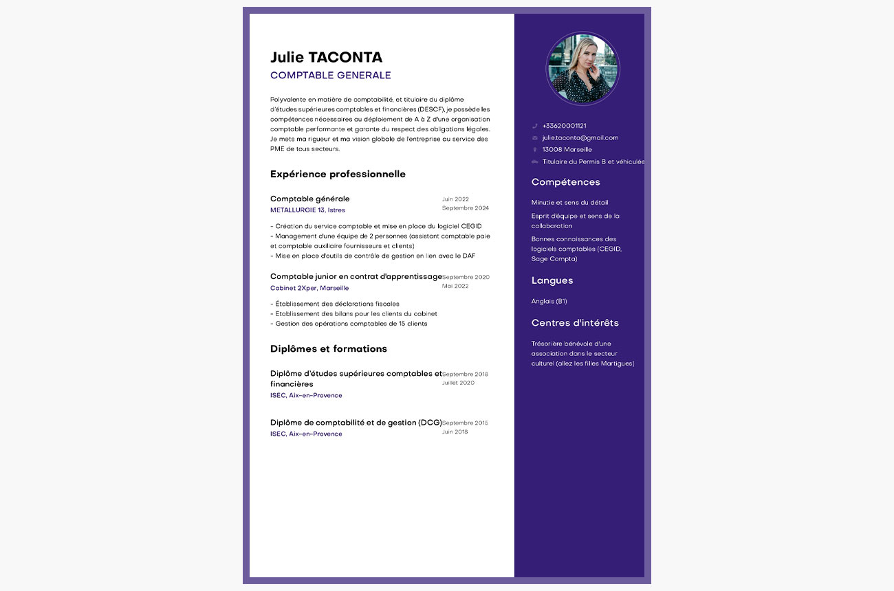 Exemple de CV comptable : le bon modèle pour votre profil