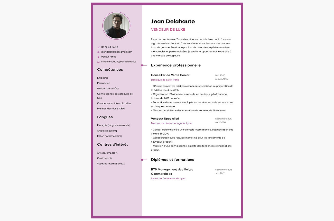 CV luxe : le curriculum idéal pour travailler en mode/luxe