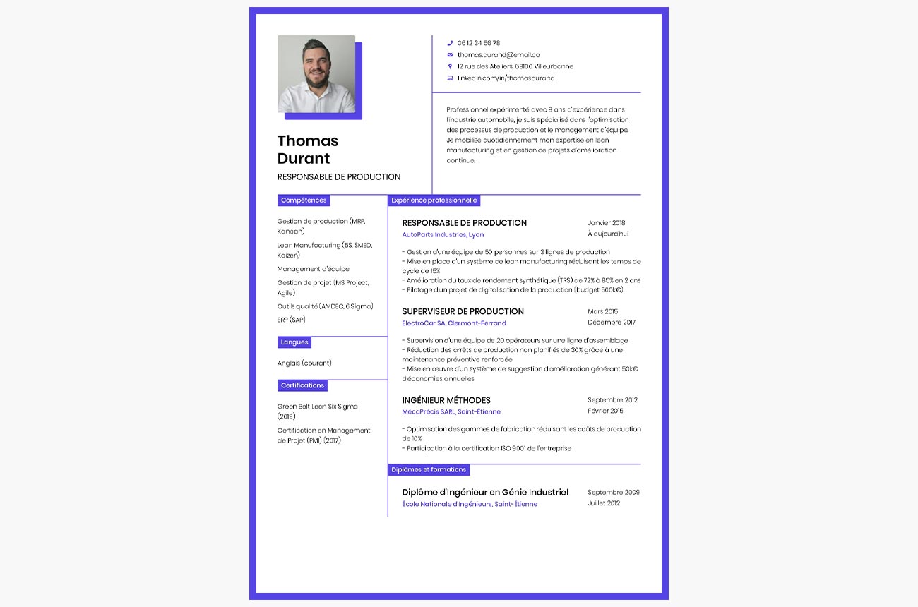 Comment créer un CV de responsable de production percutant